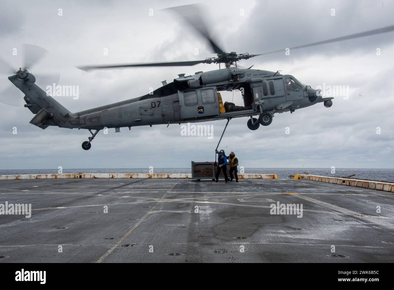 PHILIPPINE SEA (Feb. 08, 2024) Sailors assigned to the forward-deployed ...