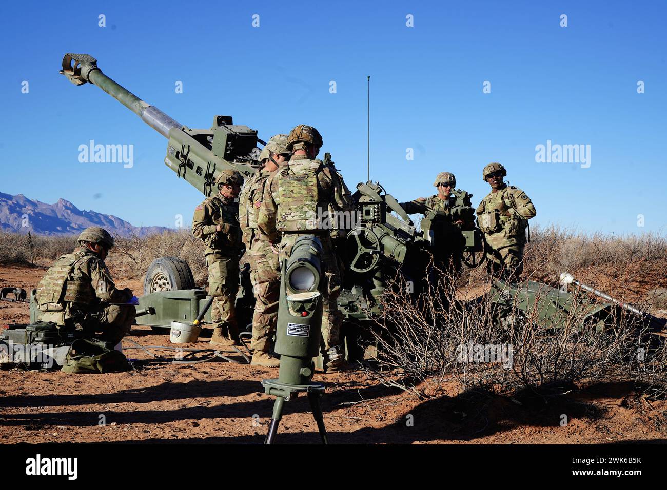 U.S. Army Soldiers of Charlie Battery, 3rd Battalion, 112th Field Artillery Regiment, 44th ...