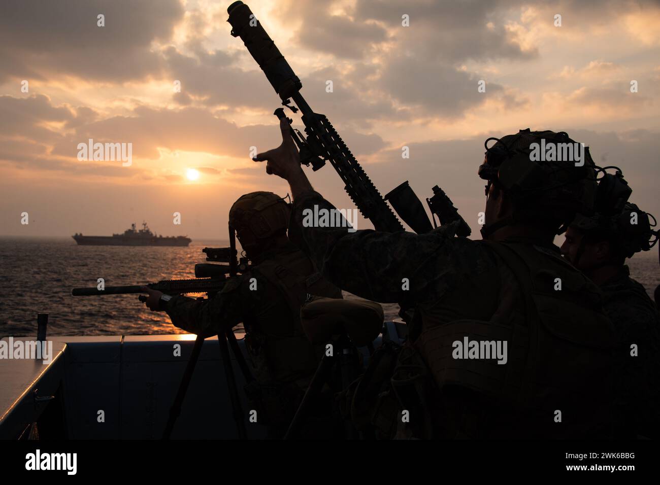PHILIPPINE SEA (Feb. 11, 2024) Marines assigned to the 31st Marine ...