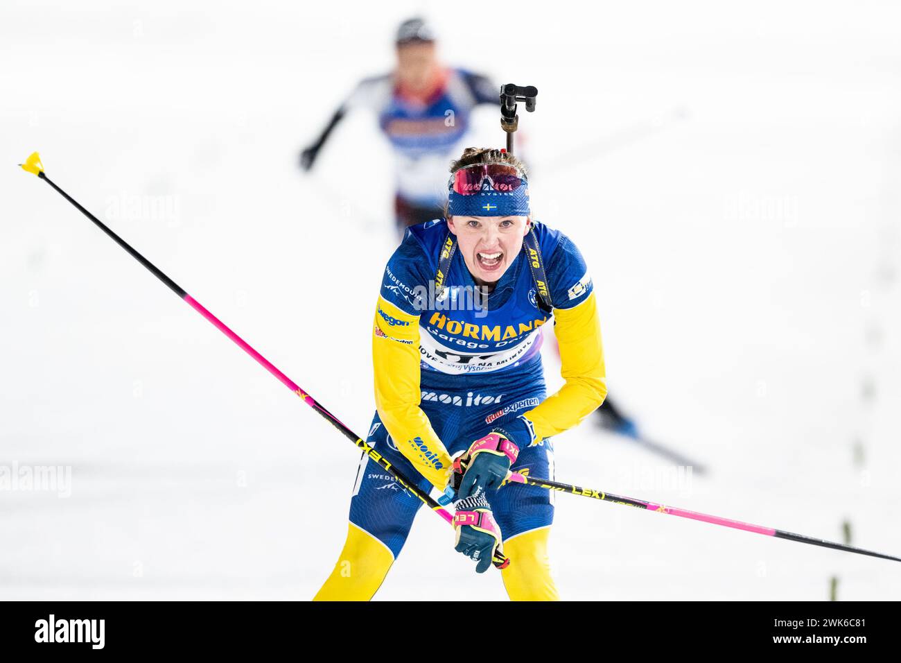 Linn Persson of, Sweden. , . after competing in women's 15 km ...