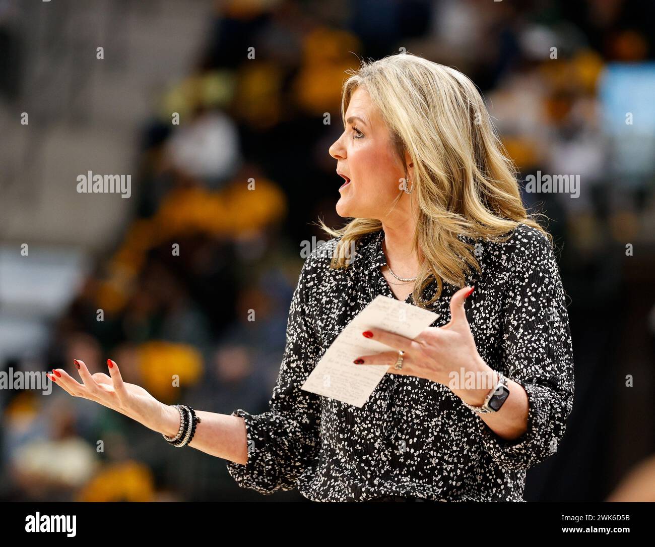 February 18, 2024: Texas Tech head coach Krista Gerlich during a Big 12 ...