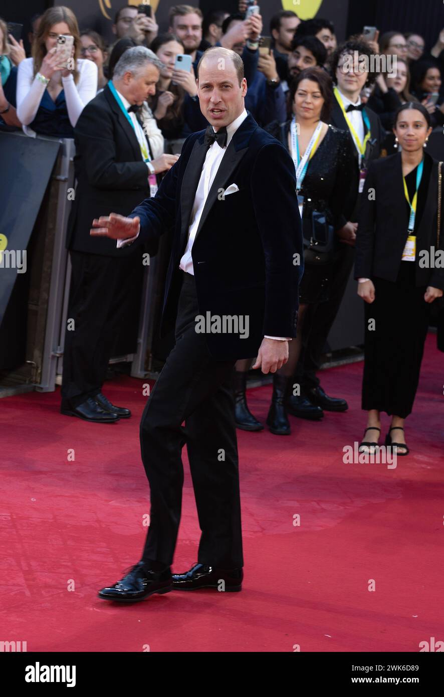 London, UK. February 18th, 2024. Prince William attends the 77th, EE ...