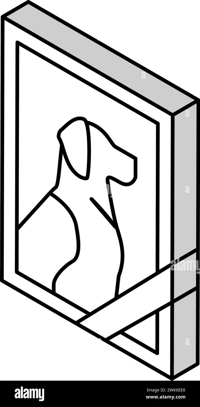 dead dog pet photo isometric icon vector illustration Stock Vector ...