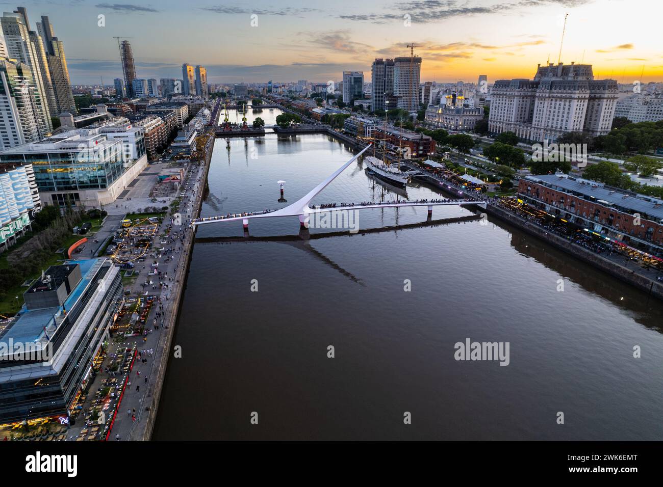 Puerto Madero, Buenos Aires, Argentina - 02 02 2024: Beautiful aerial ...