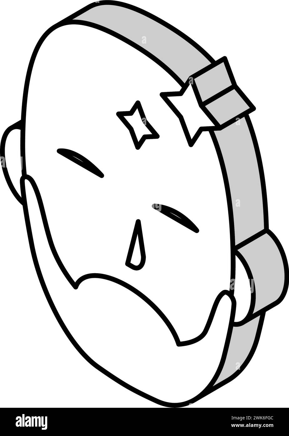 bearded man with shaved head isometric icon vector illustration Stock ...