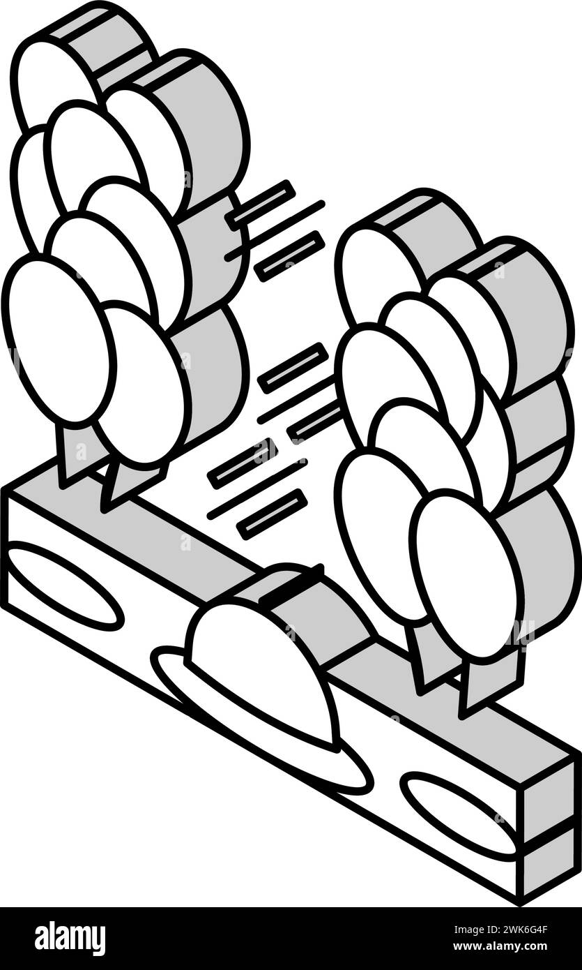 dinner party balloon decoration isometric icon vector illustration ...