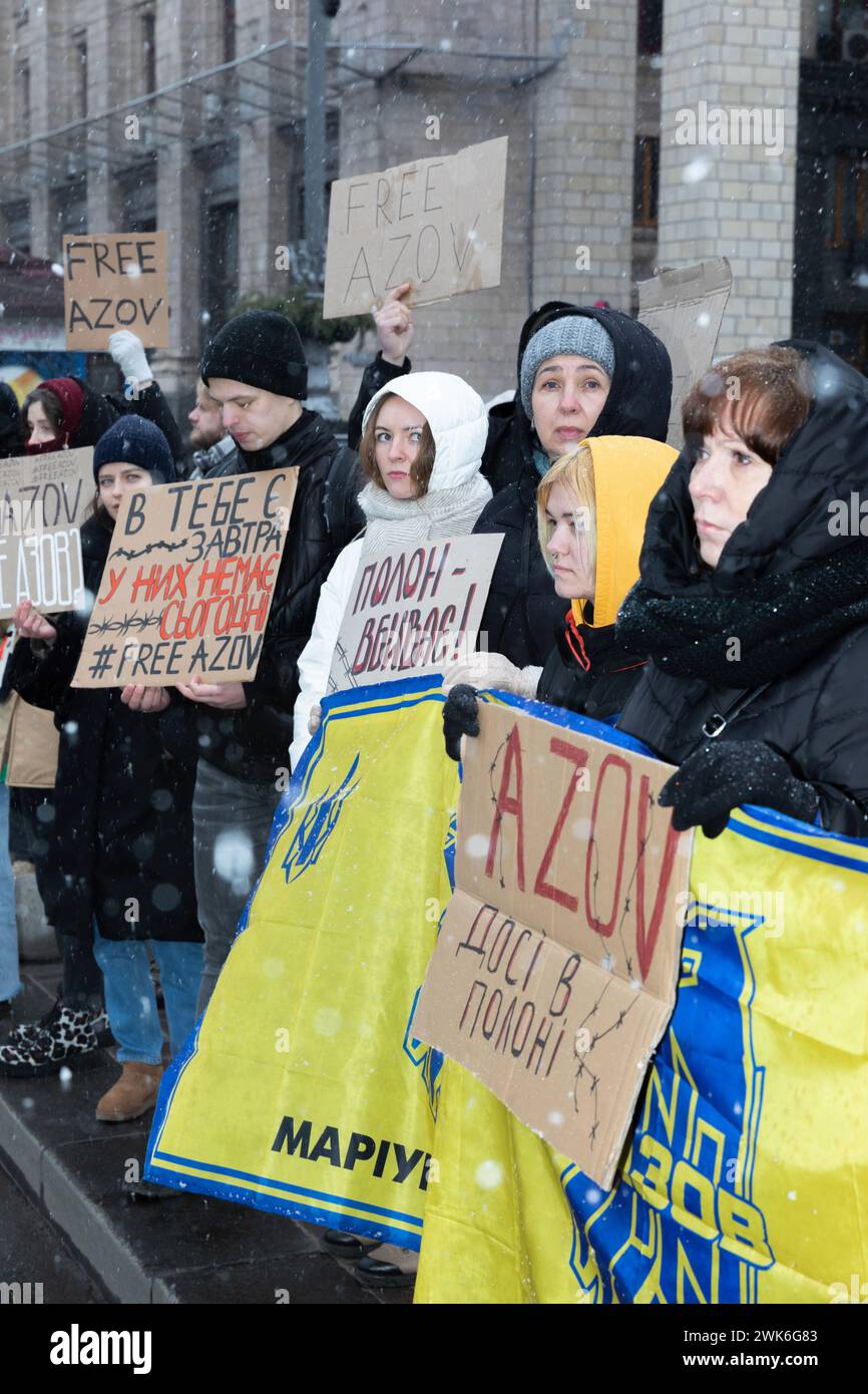 A group of protesters seen holding placards in support of Ukrainian ...