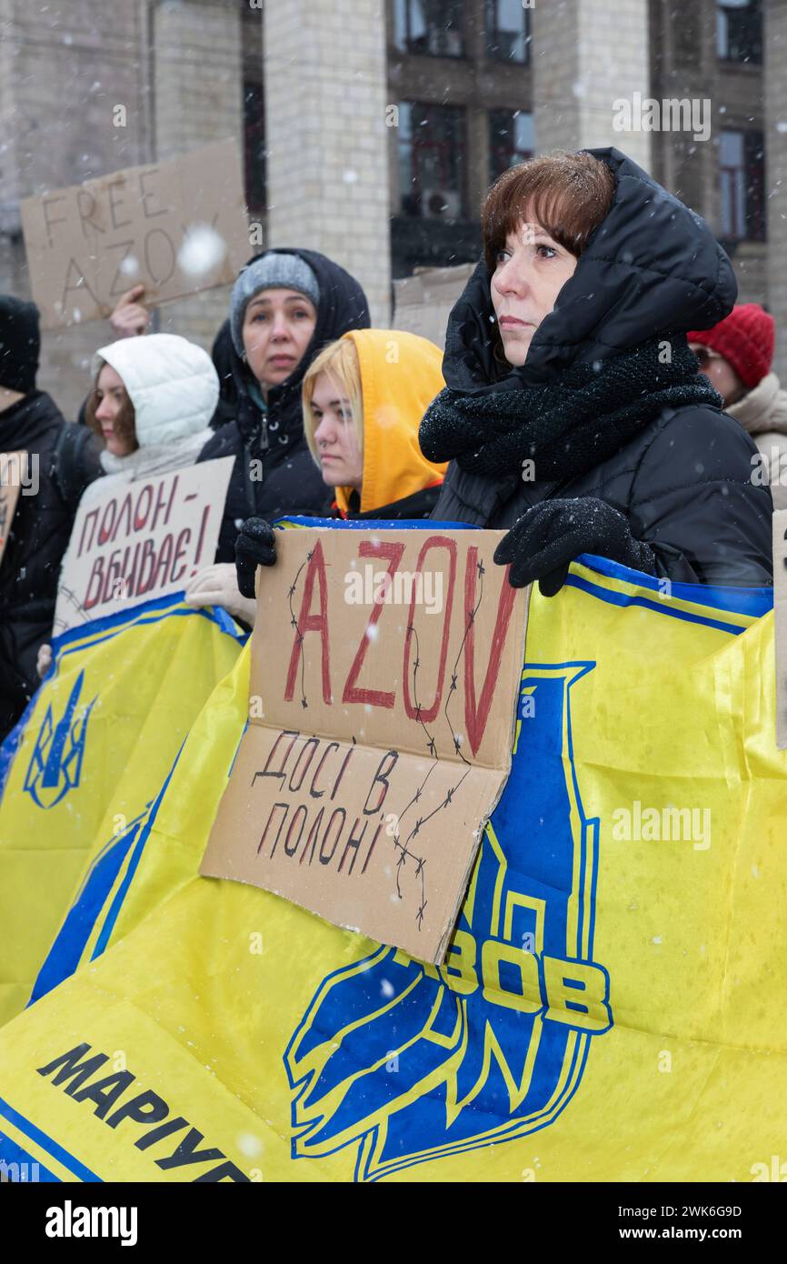 A group of protesters seen holding placards in support of Ukrainian ...