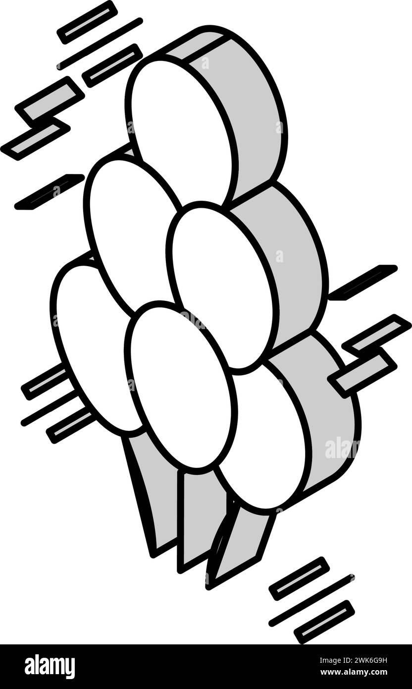 Balloon Bouquet Isometric Icon Vector Illustration Stock Vector Image