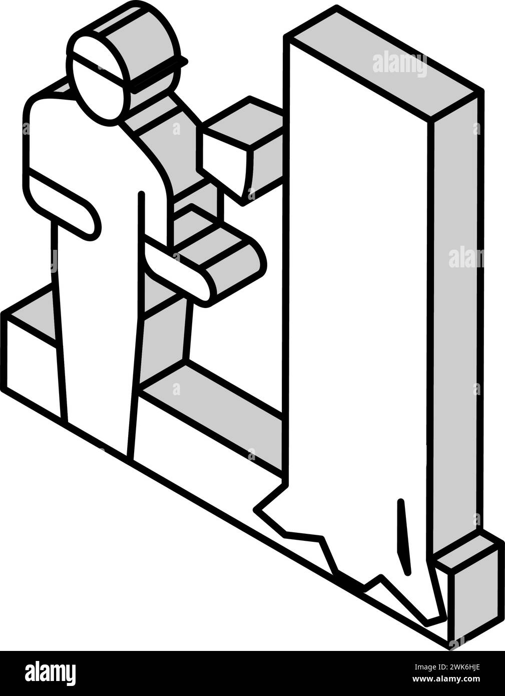 lumberjack chopping wood isometric icon vector illustration Stock ...