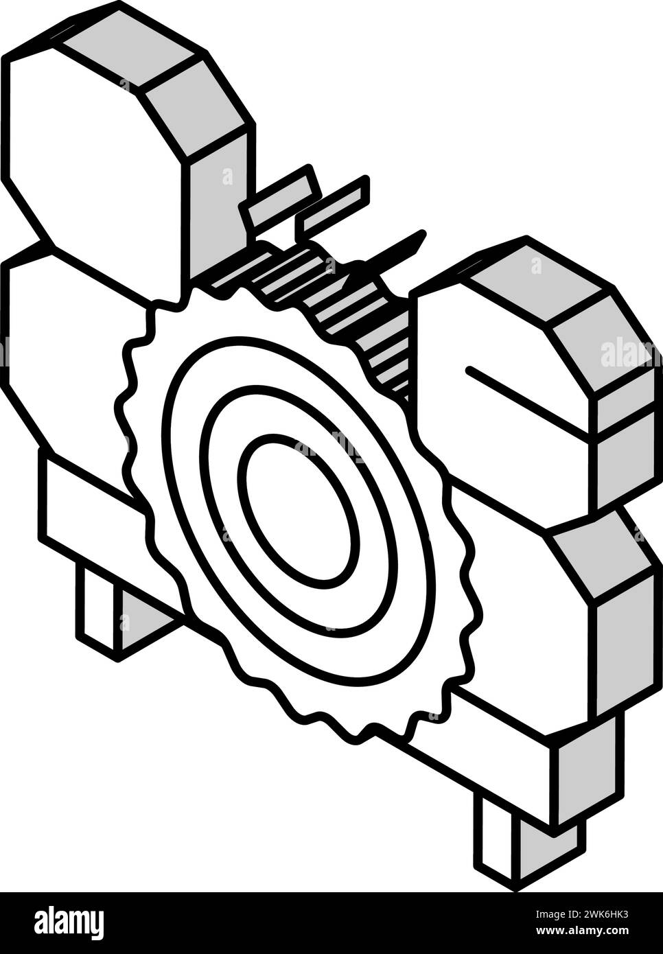 wood timber sawmill machine isometric icon vector illustration Stock ...