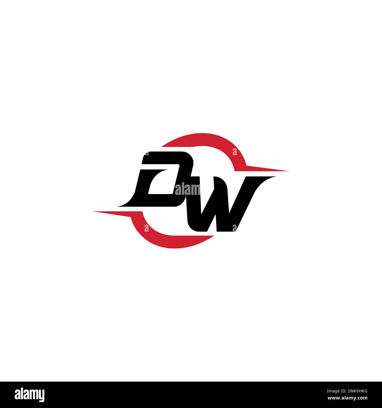 DW initial logo cool and stylish concept for esport or gaming logo as ...