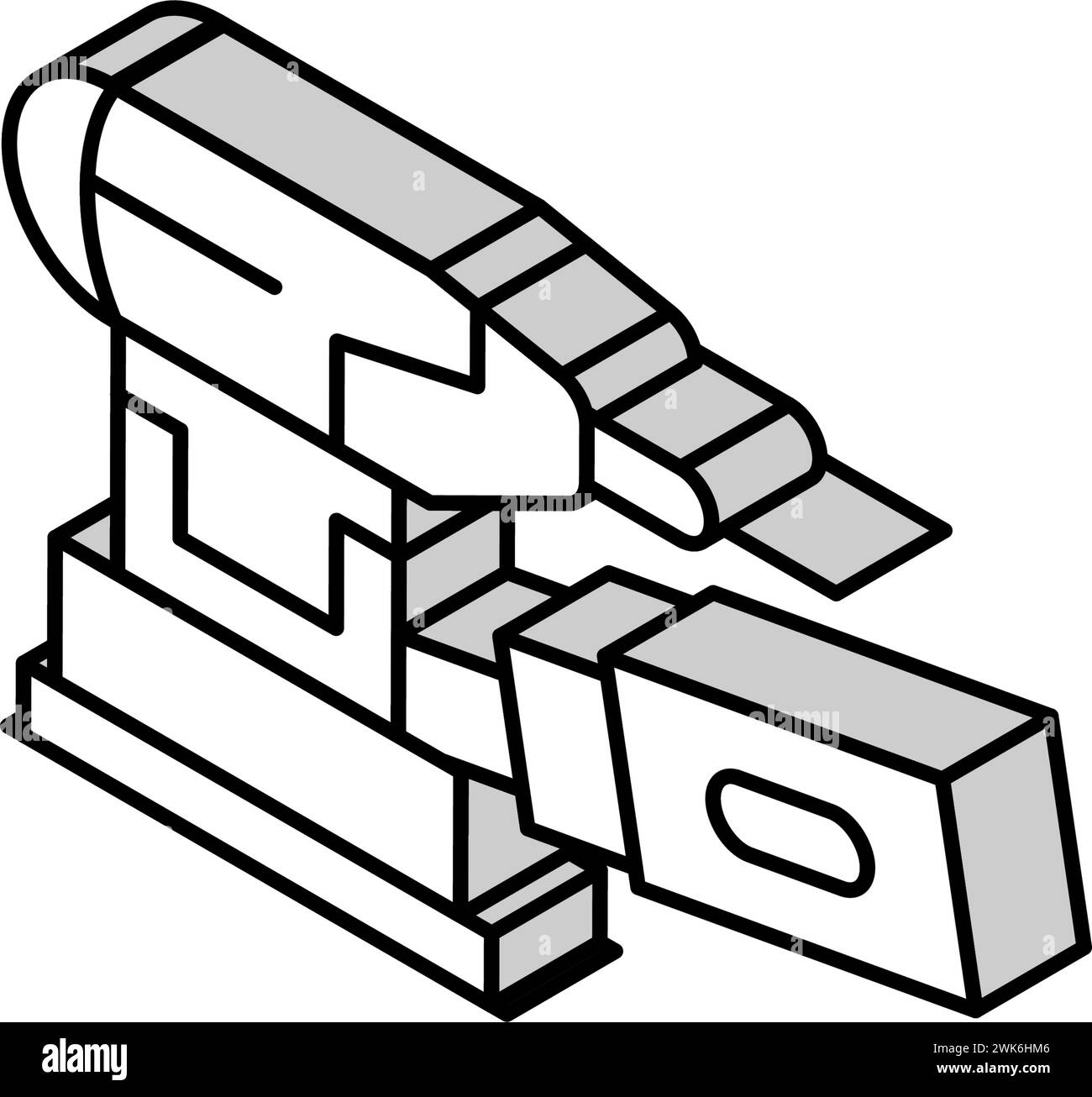 wood crusher sawmill equipment isometric icon vector illustration Stock ...