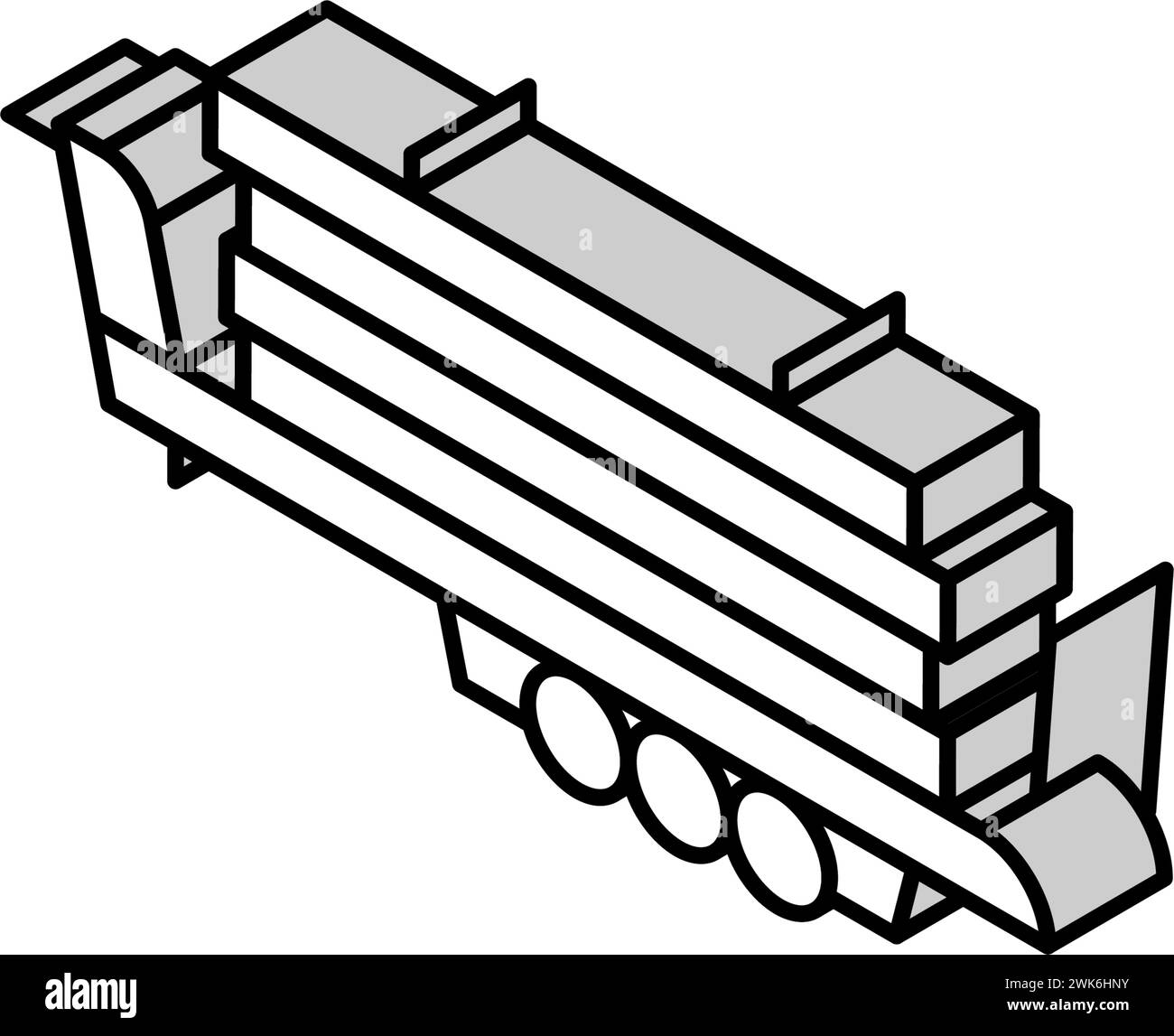 trailer with wood timber isometric icon vector illustration Stock ...
