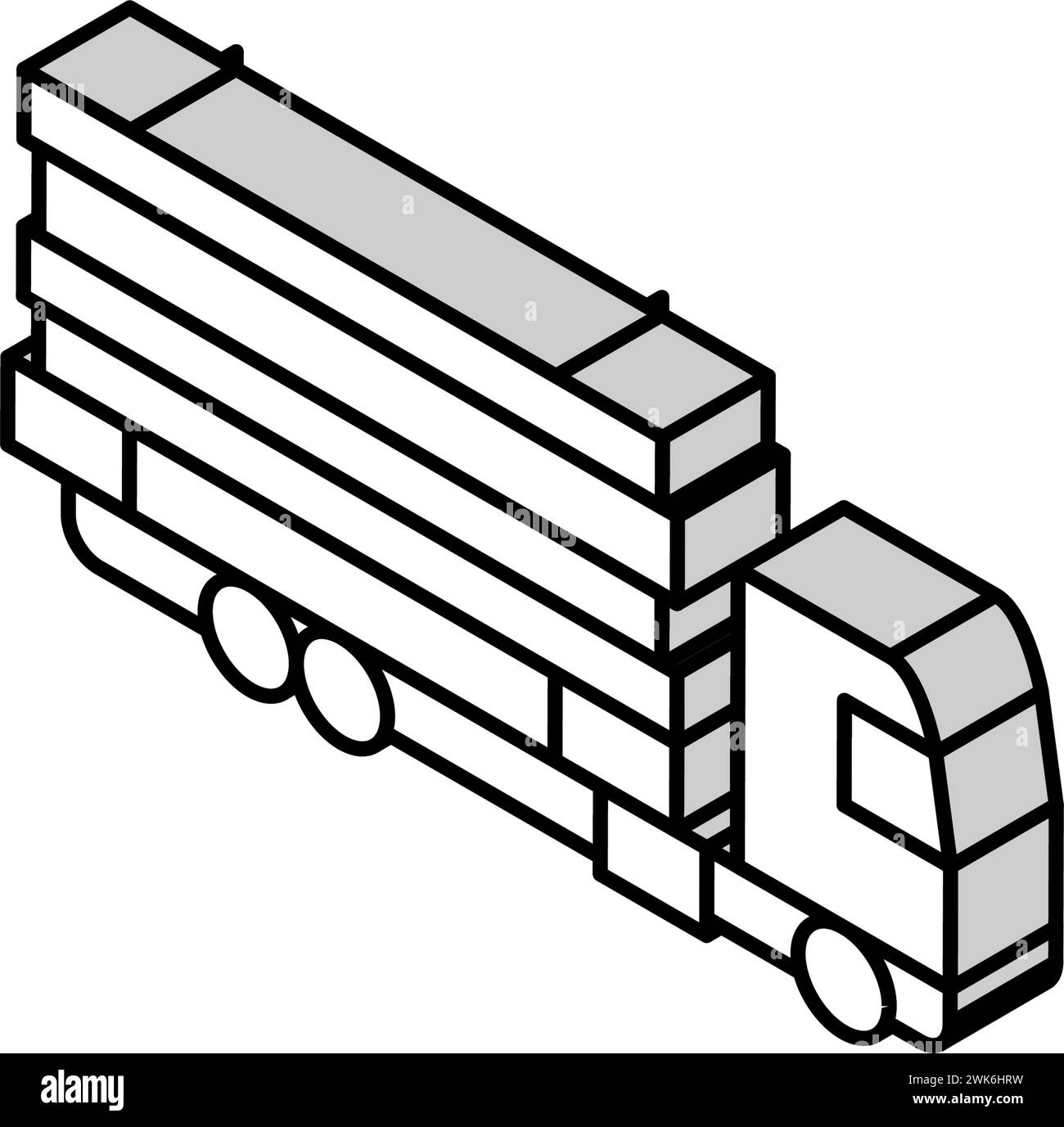 truck transportation wood timber isometric icon vector illustration ...