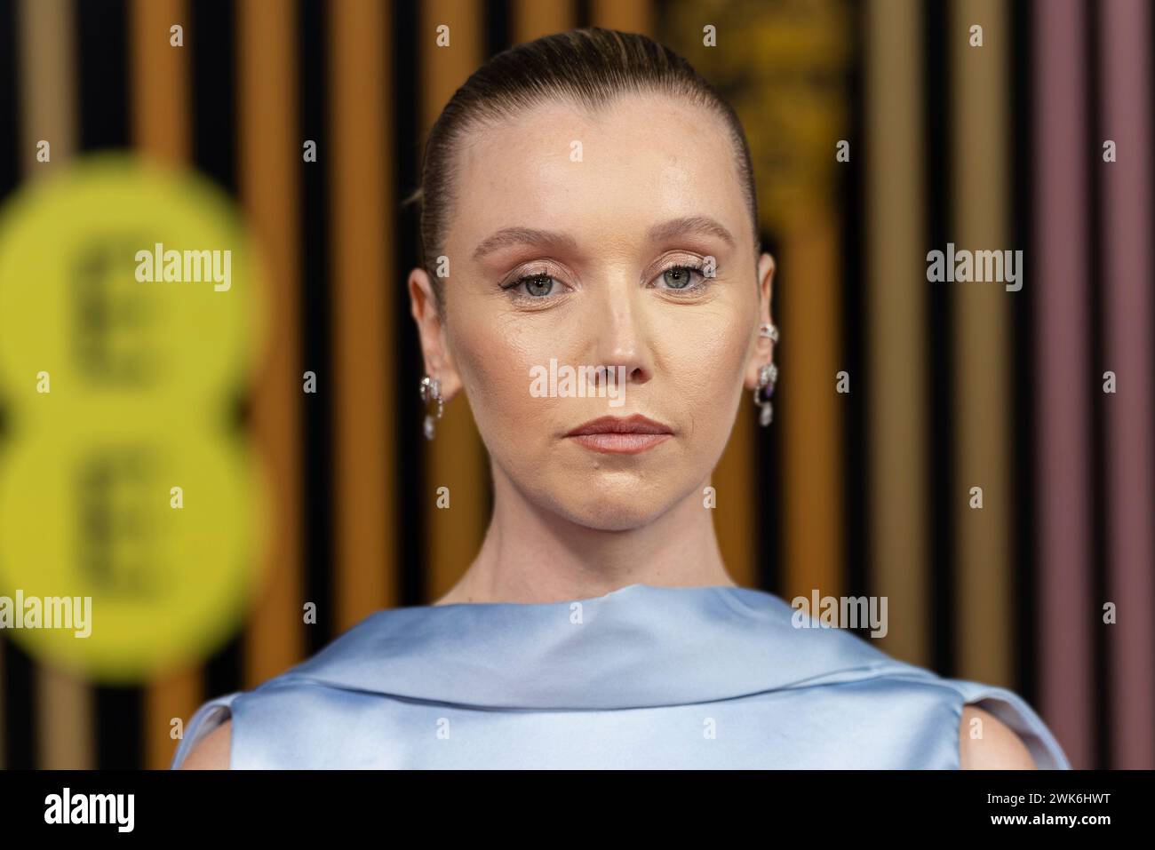 Lauren Lyle poses for photographers upon arrival at the 77th British ...