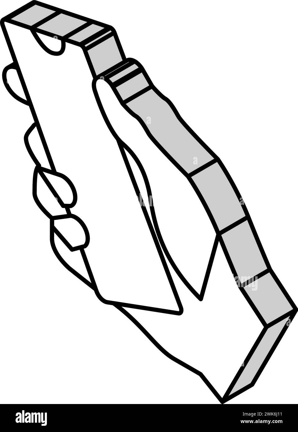 Hand Holding Smartphone Isometric Icon Vector Illustration Stock Vector