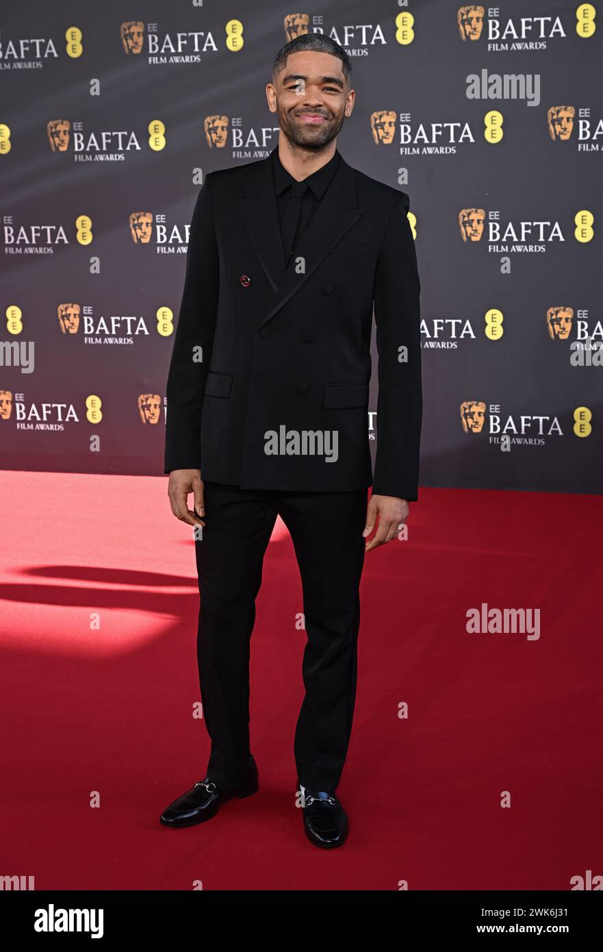 London, UK. February 18th, 2024. Kingsley Ben-Adir arriving at the 2024 ...