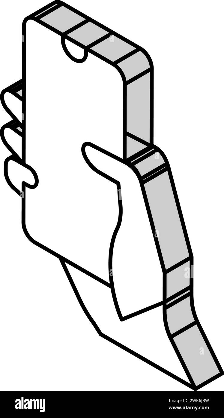 finger swiping on phone screen isometric icon vector illustration Stock ...