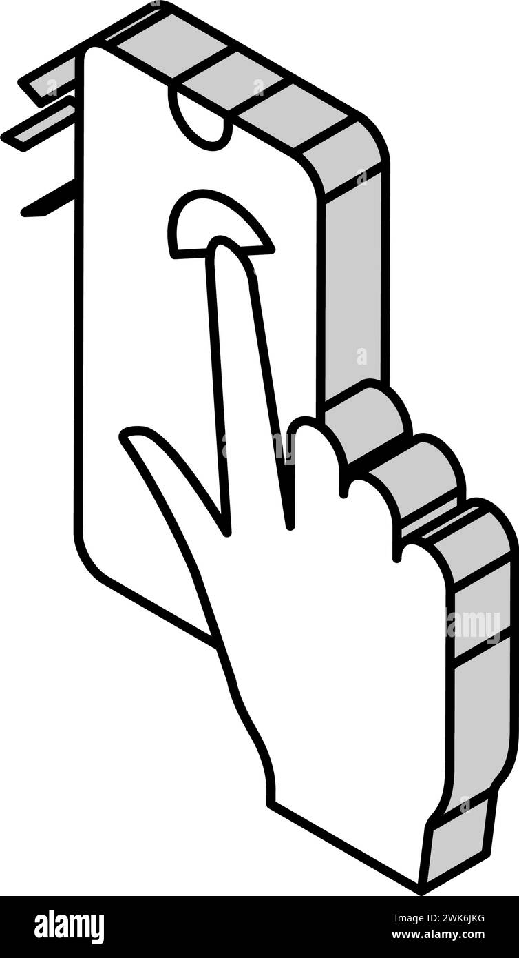 tapping with finger smartphone screen isometric icon vector ...