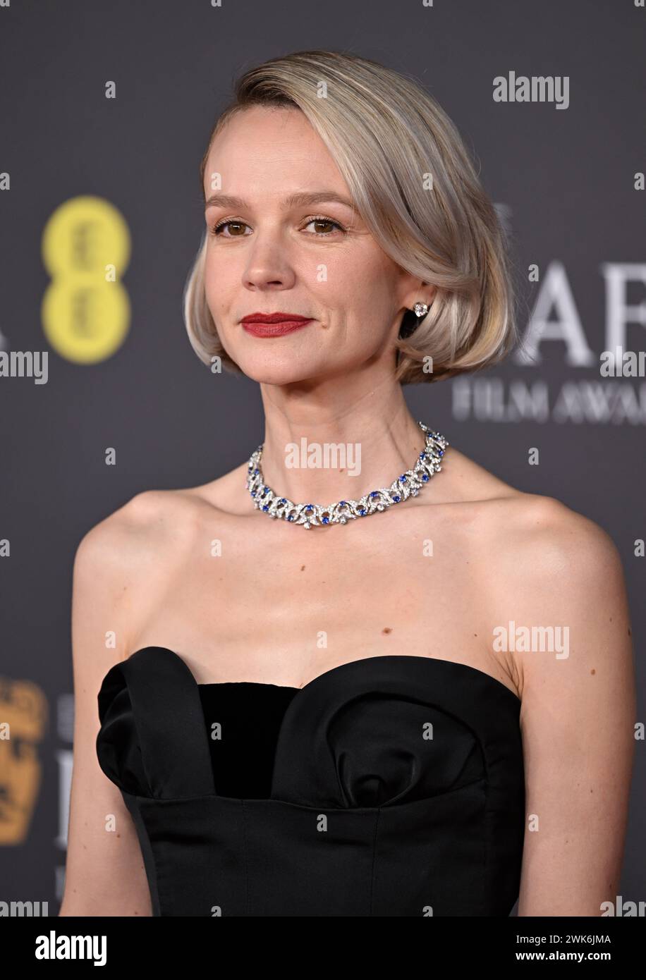 London, UK. February 18th, 2024. Carey Mulligan arriving at the 2024 EE ...