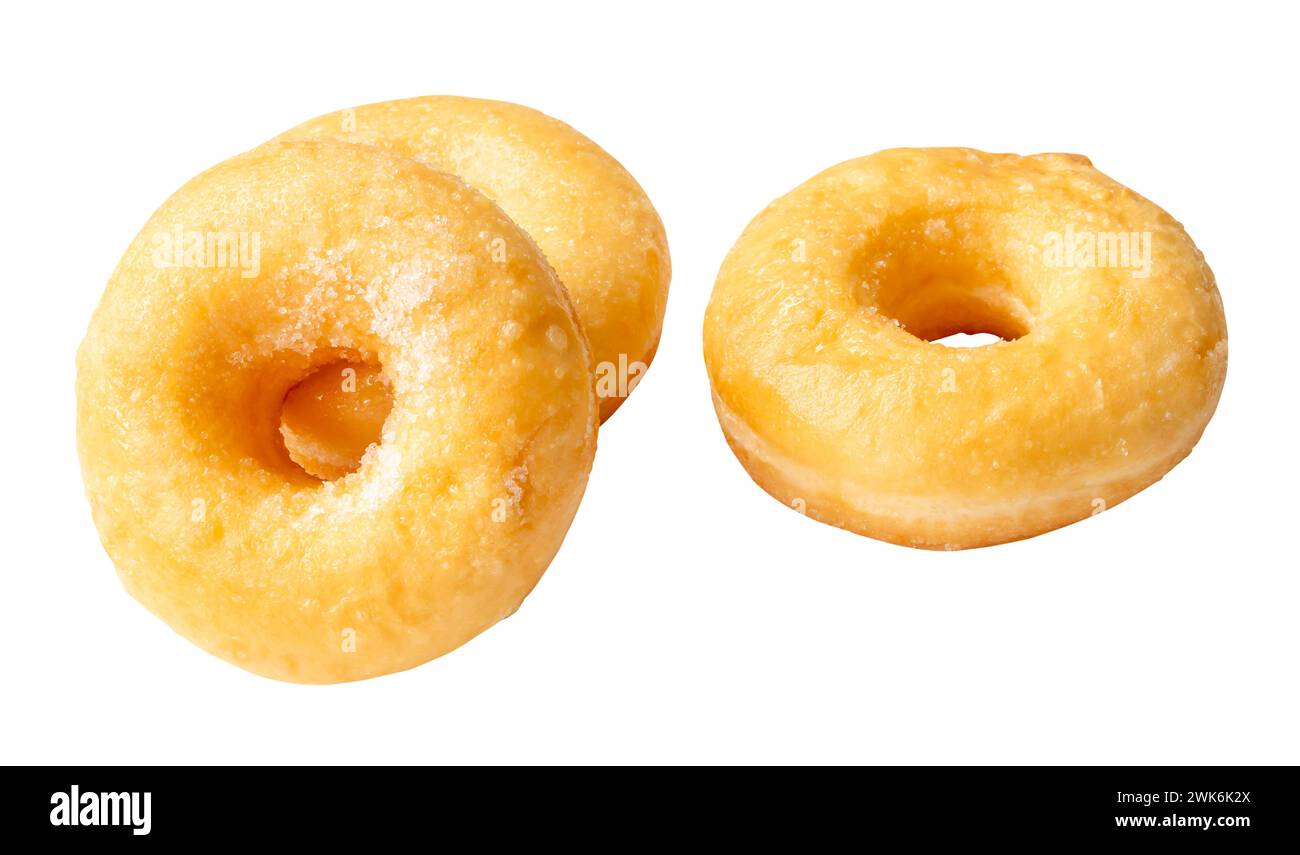 Front view set of three delicious Cinnamon Sugar Mini Donuts is ...