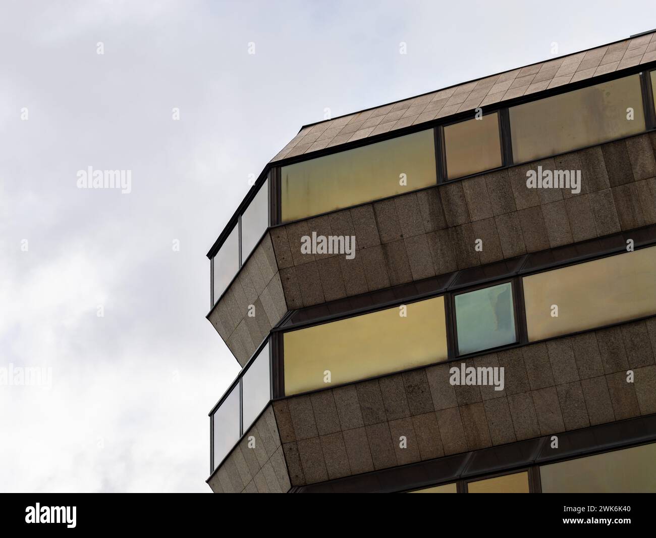 Czech Embassy building detail against the overcast sky in Berlin ...