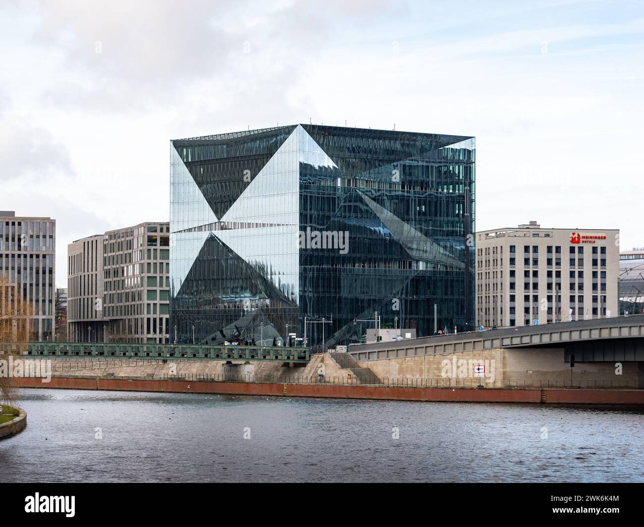 Berlin Cube building exterior with a glass facade. Modern architecture ...