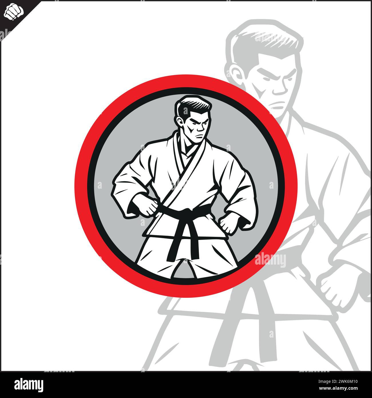 Martial art colored simbol design. Karate emblem Stock Vector Image ...