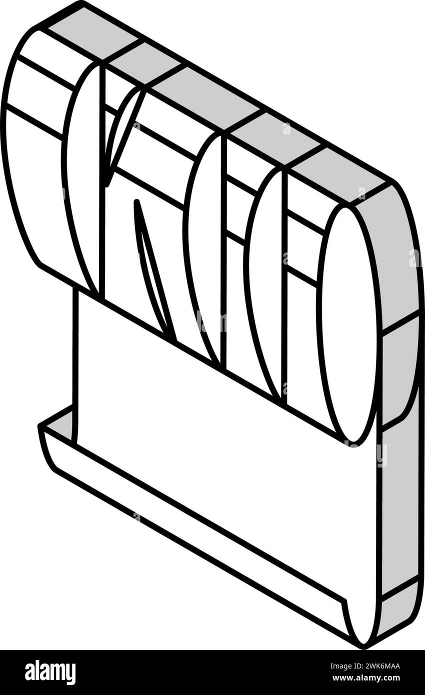 metallic mineral wool roll isometric icon vector illustration Stock ...