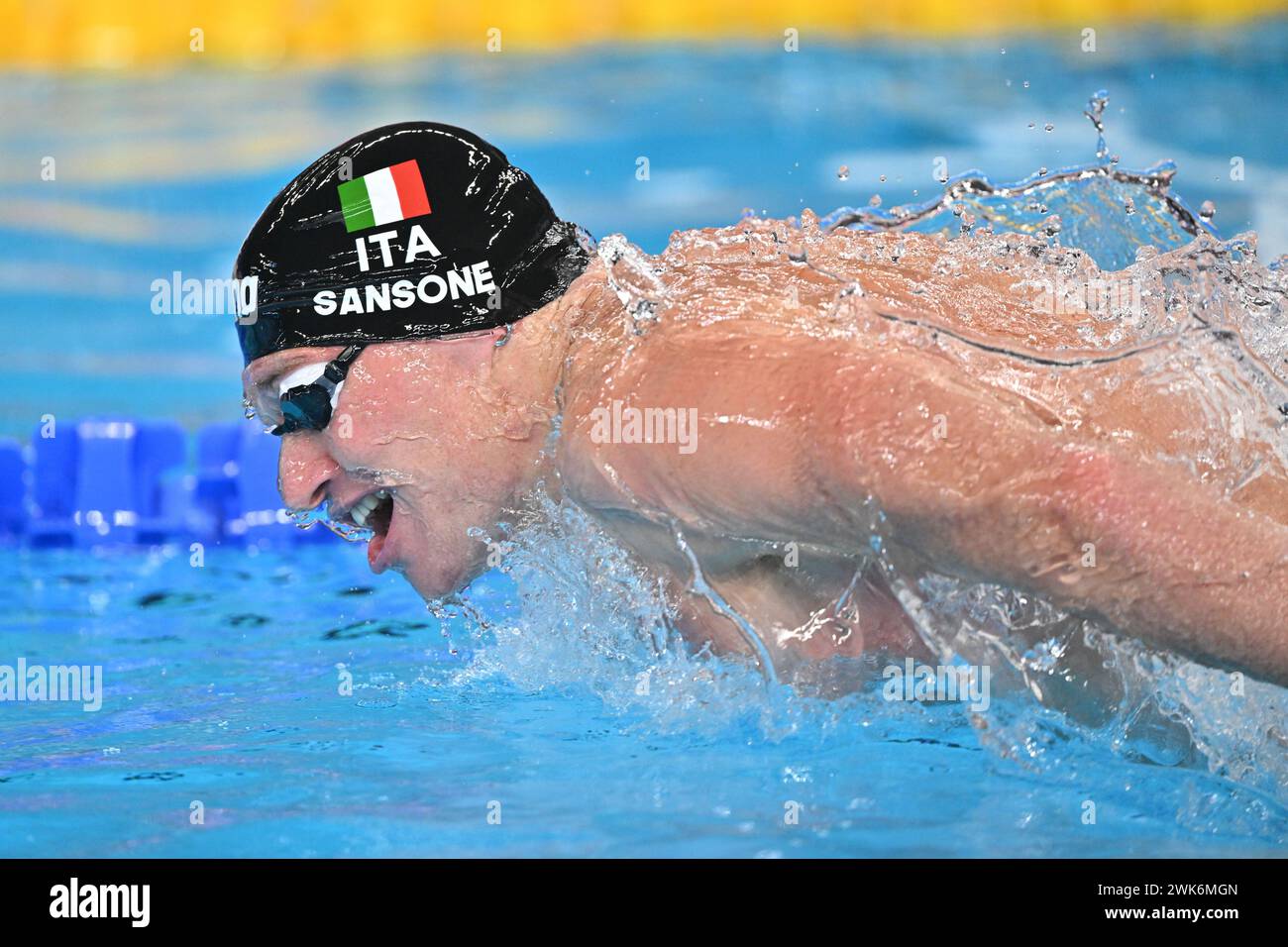 Doha, Qatar. 18th Feb, 2024. Gianmarco Sansone of Italy competes during ...