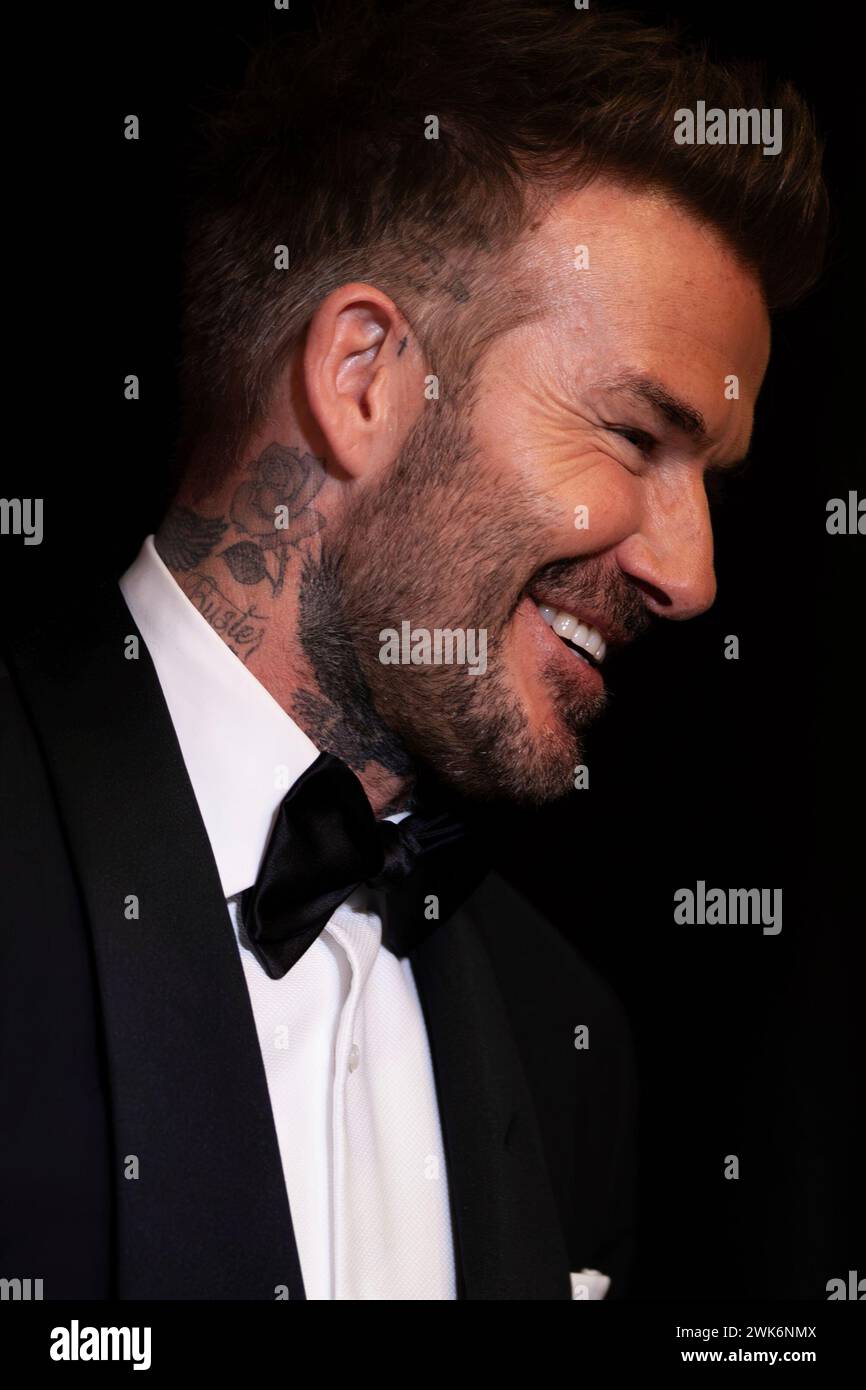 David Beckham poses for photographers at the 77th British Academy Film ...