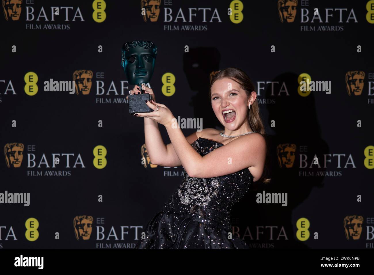 Mia McKenna-Bruce, winner of the EE rising star award, poses for ...