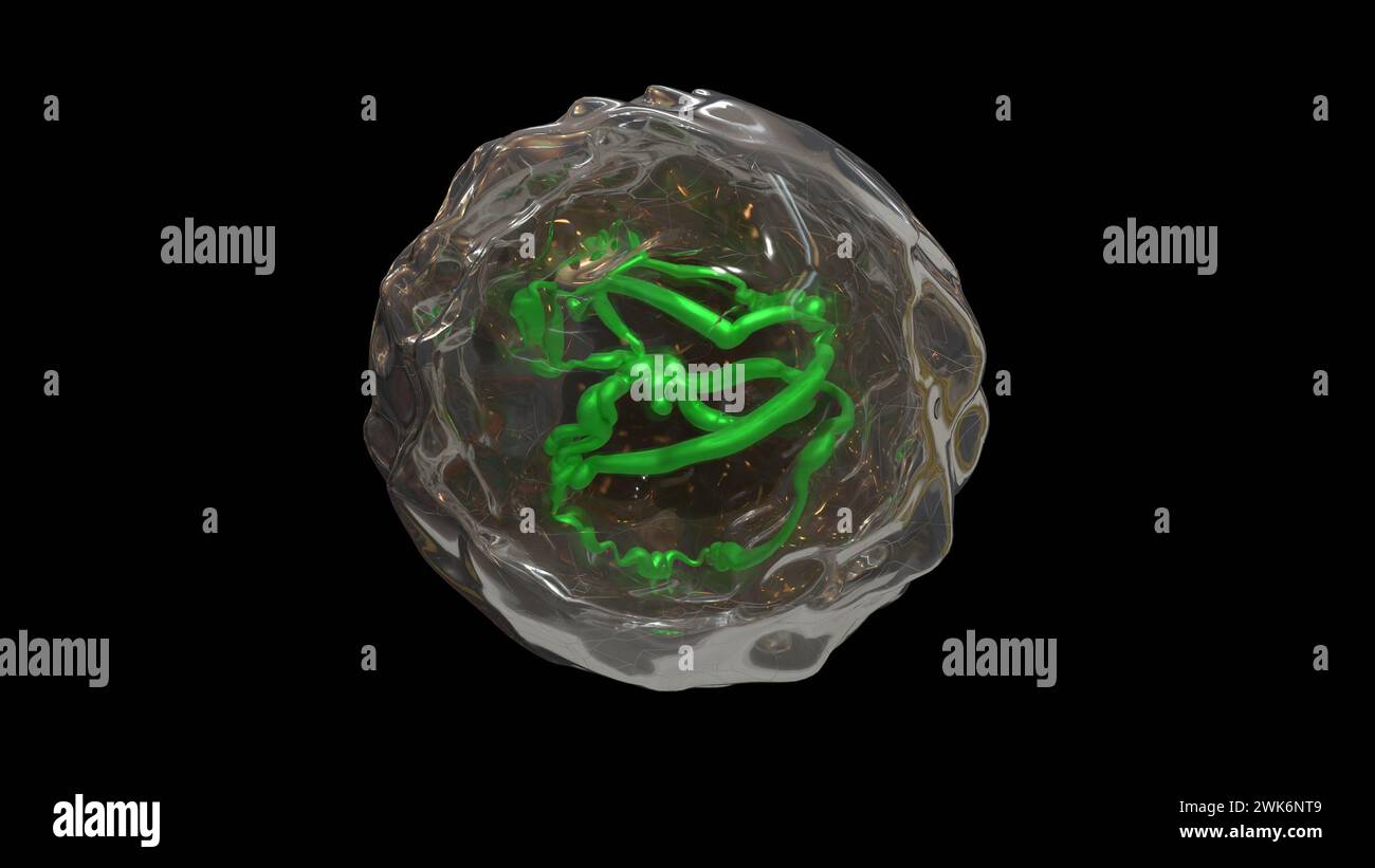 Bacteria in ice. Microbes preserved in thawing ice. Ancient microscopic ...