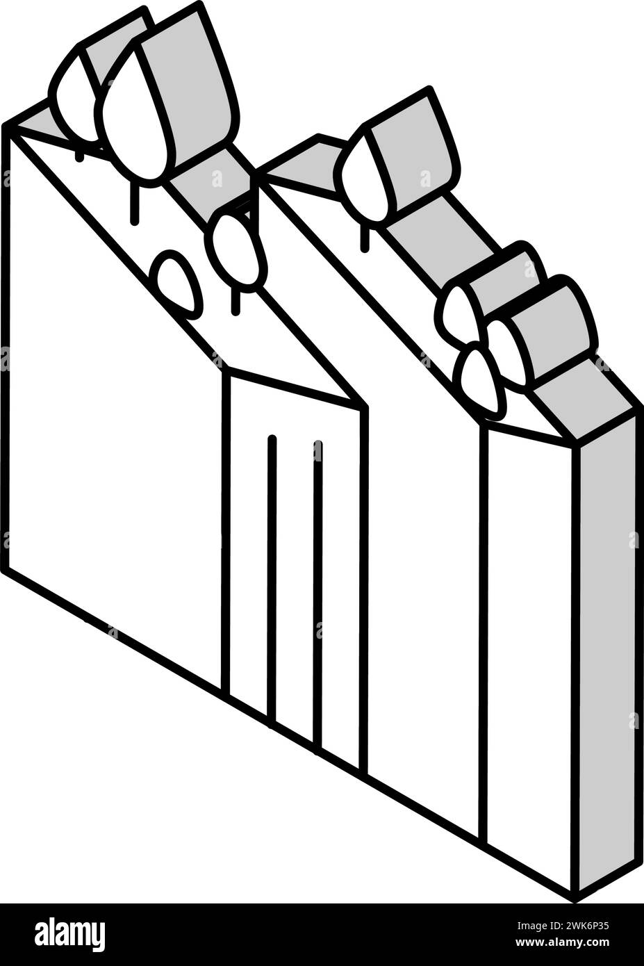 tree gardening on skyscraper roof isometric icon vector illustration ...