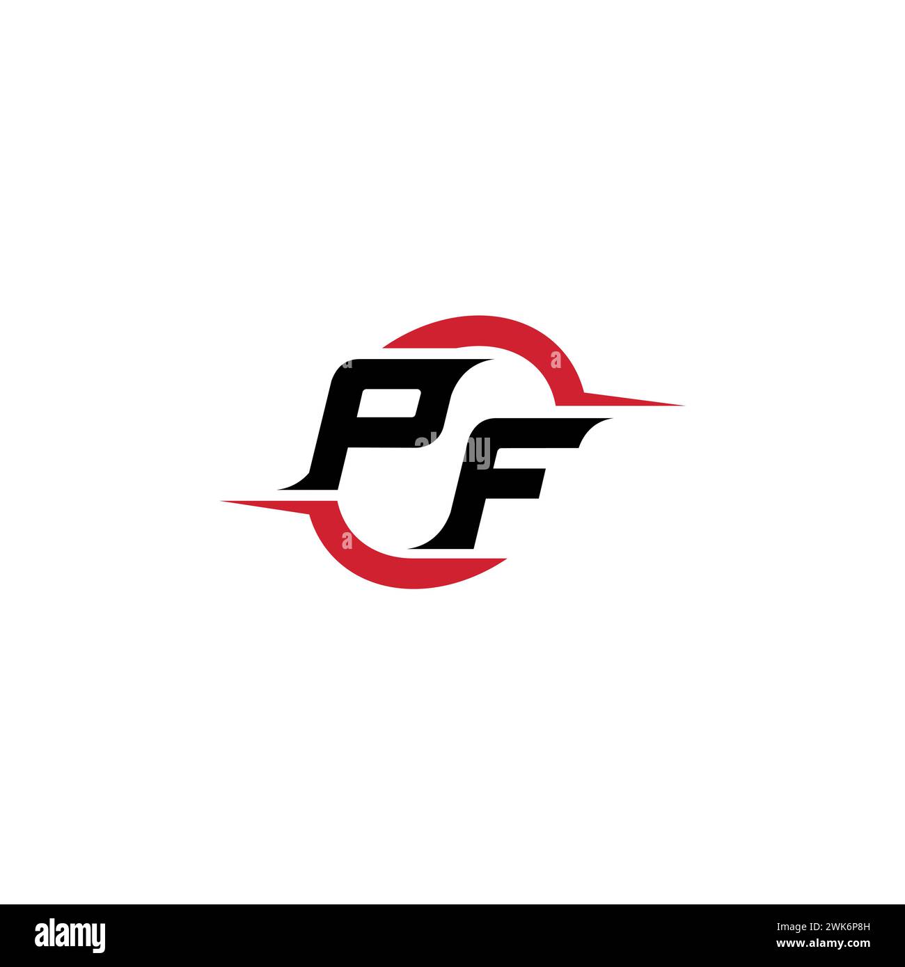 PF initial logo cool and stylish concept for esport or gaming logo as ...
