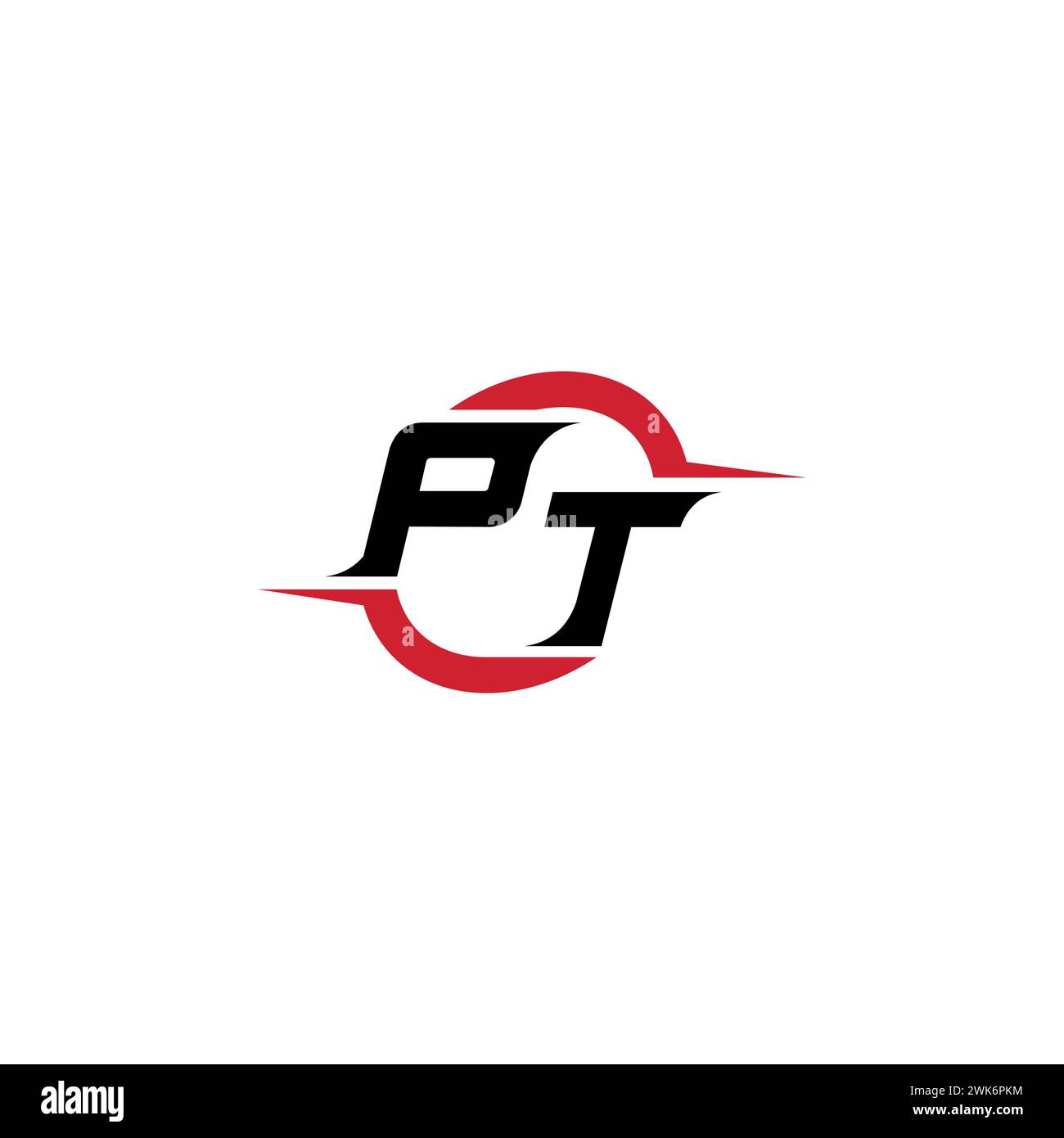PT initial logo cool and stylish concept for esport or gaming logo as ...