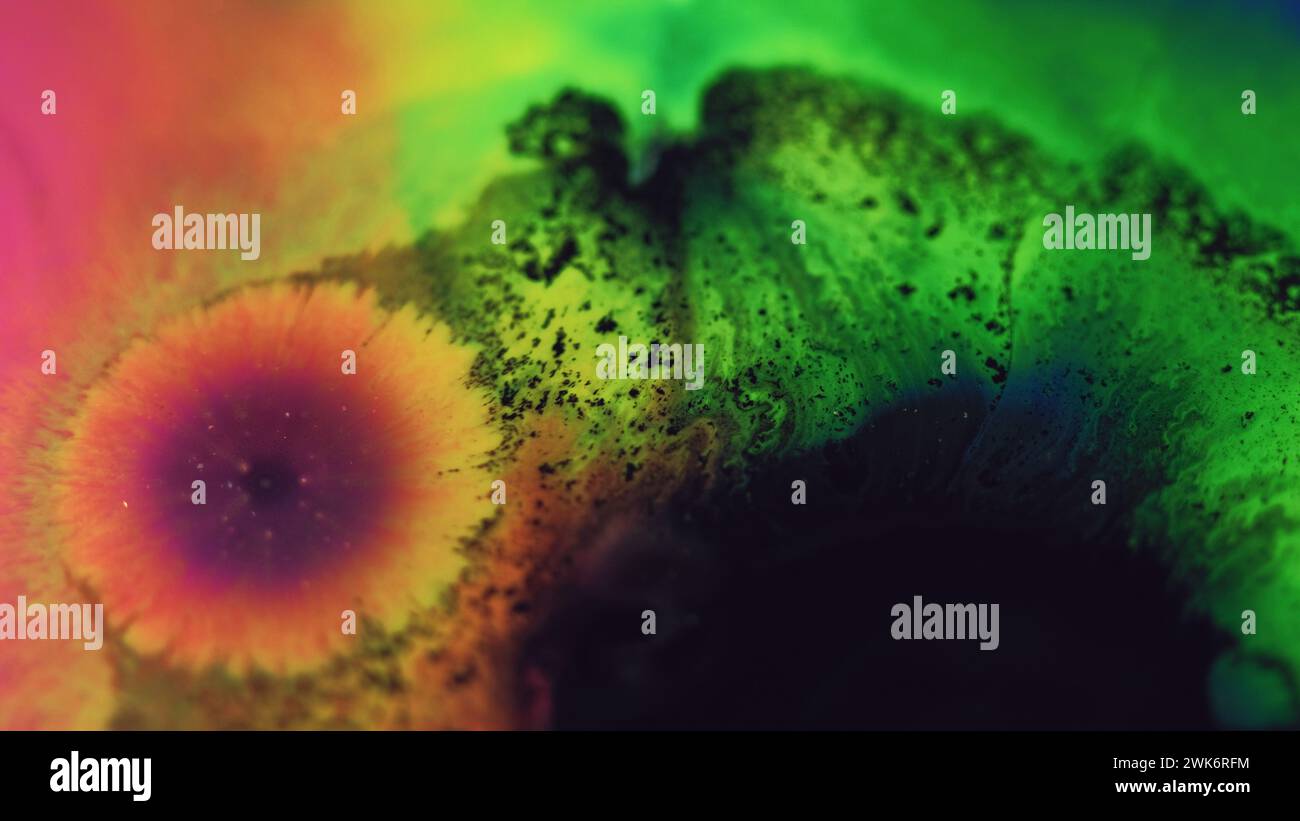 Paint drop ink spill color gradient splatter flow Stock Photo - Alamy