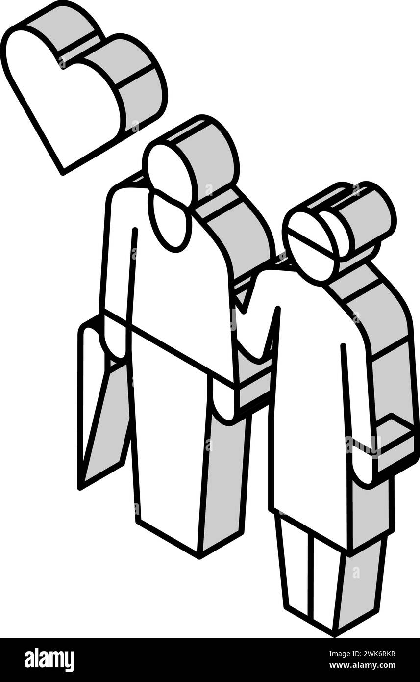 helping and caring for elderly people isometric icon vector ...