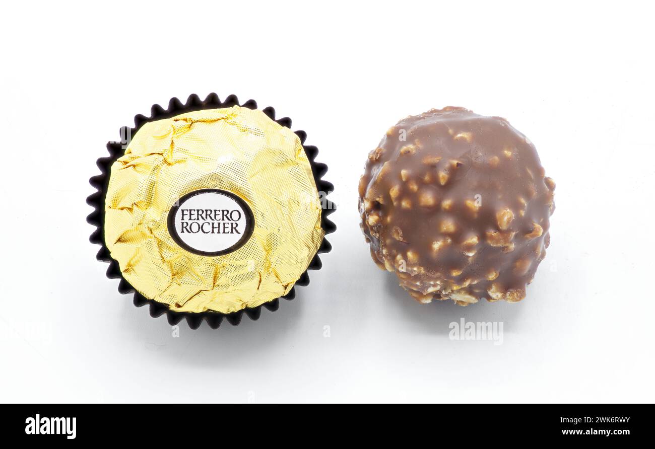 Ocala, FL 2-17-2024 Italian hazel nut premium chocolate sweet with ...