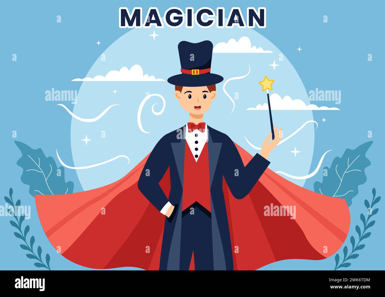 Magician Vector Illustration with Illusionist Conjuring Tricks and ...