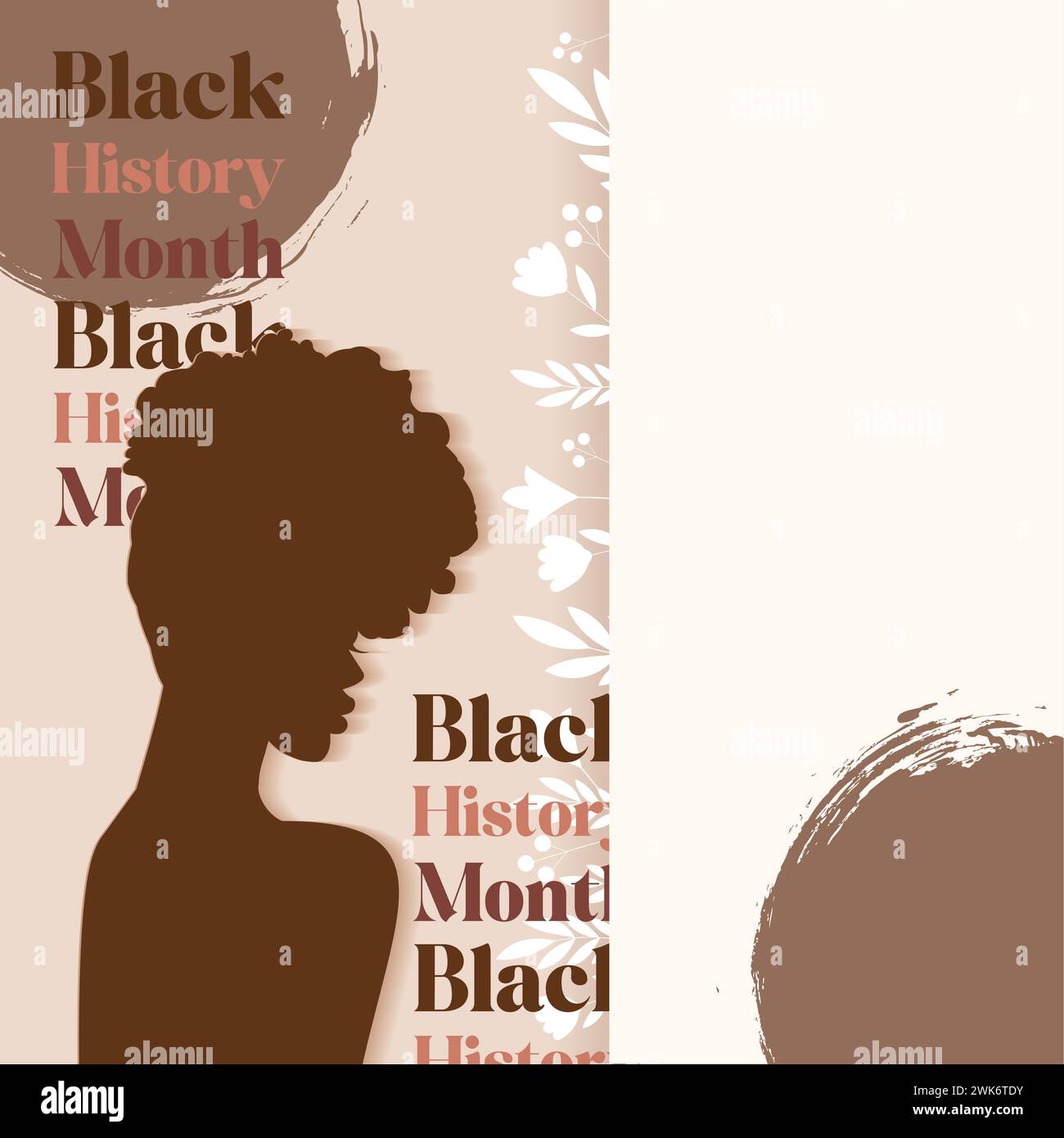 Black History Month banner, People stand side by side together. Flat ...