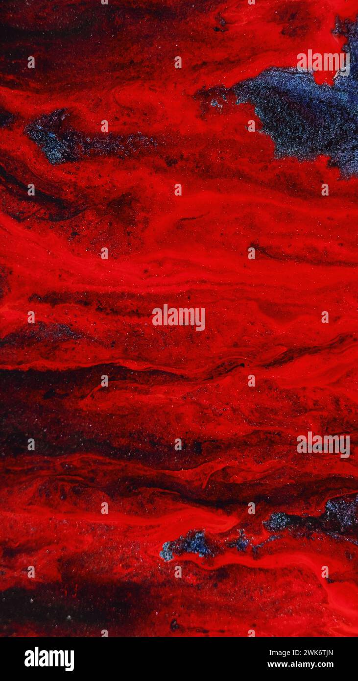 Glitter ink background paint mix red black wave Stock Photo - Alamy