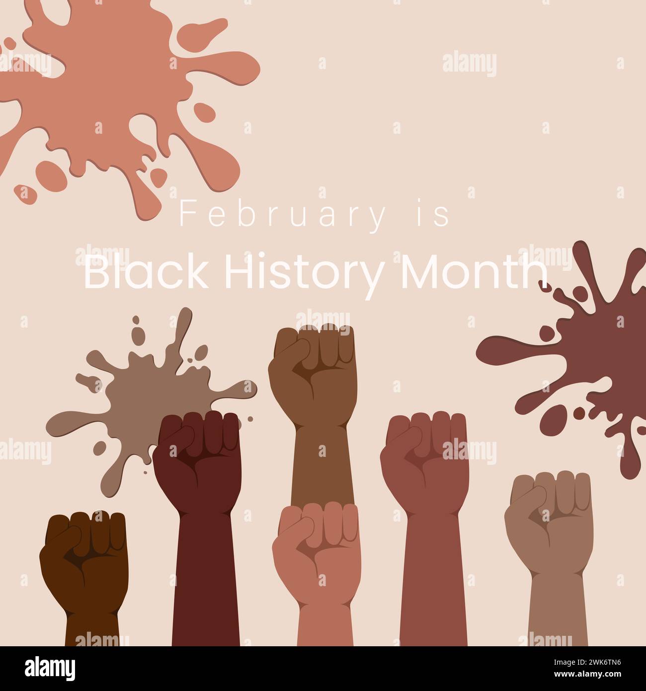 Black History Month banner, People stand side by side together. Flat ...