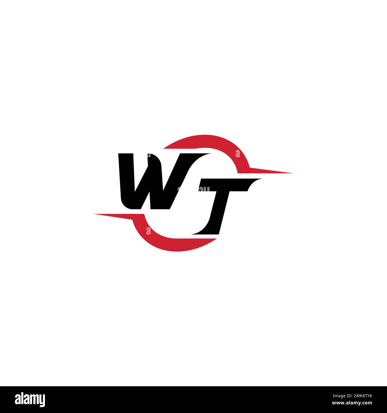 WT initial logo cool and stylish concept for esport or gaming logo as ...