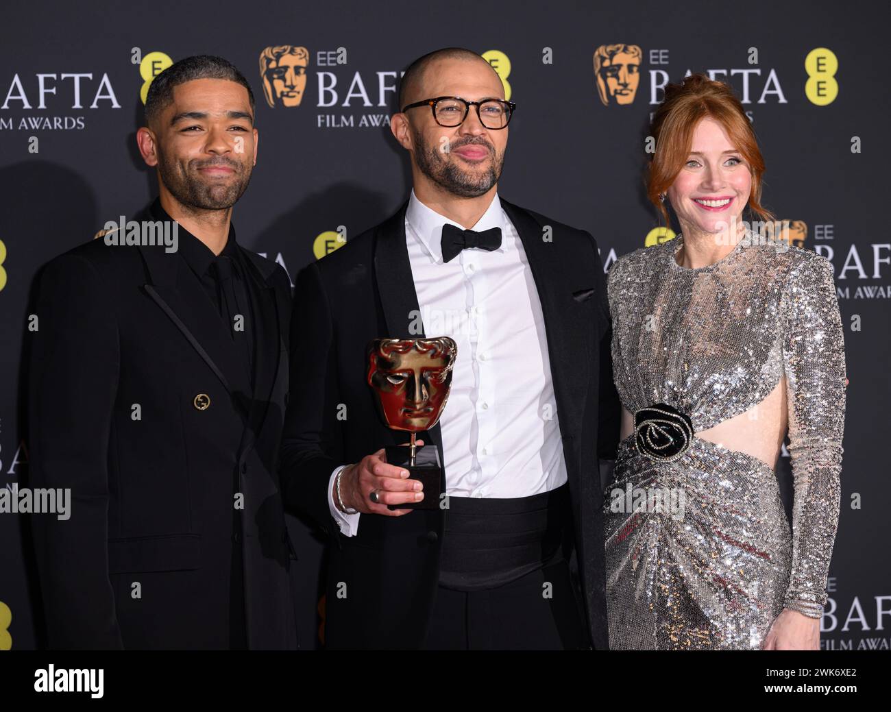 London, UK. February 18th, 2024. Kingsley Ben-Adir, Cord Jefferson and ...