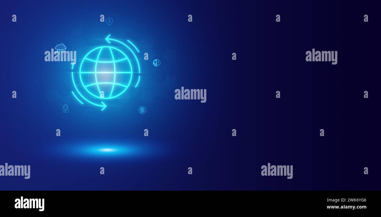 Futuristic blue net world and Security abstract technology background ...