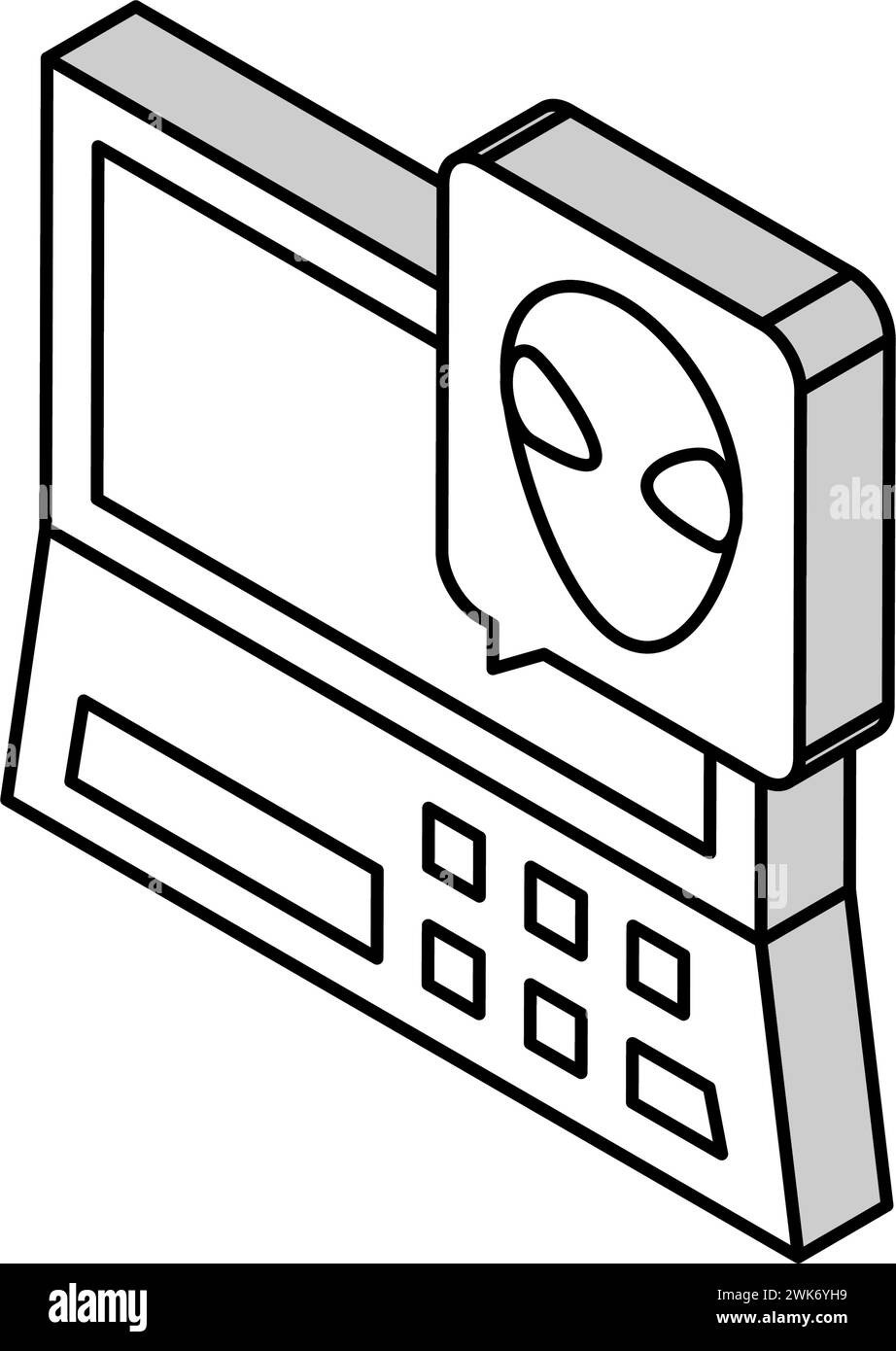 alien space laptop isometric icon vector illustration Stock Vector ...