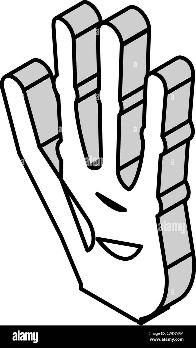 alien hand with four fingers isometric icon vector illustration Stock ...