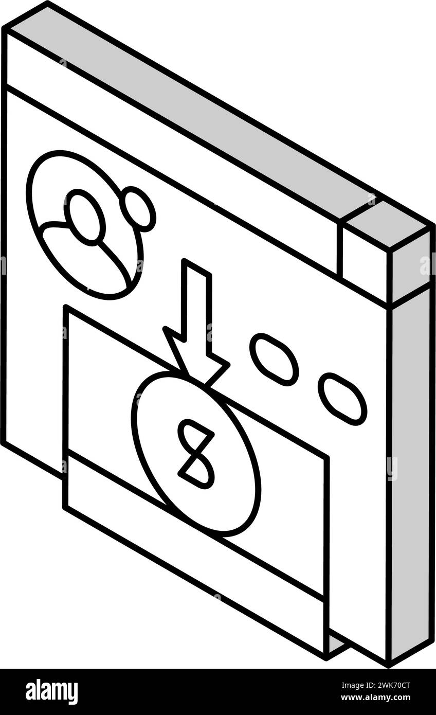 cash withdrawal isometric icon vector illustration Stock Vector Image ...